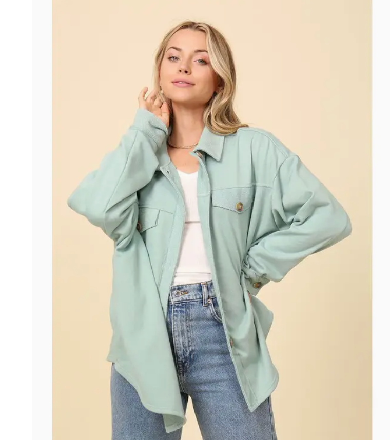 Sage Button Down Shacket | Little North Boutique - Women's Clothing ...